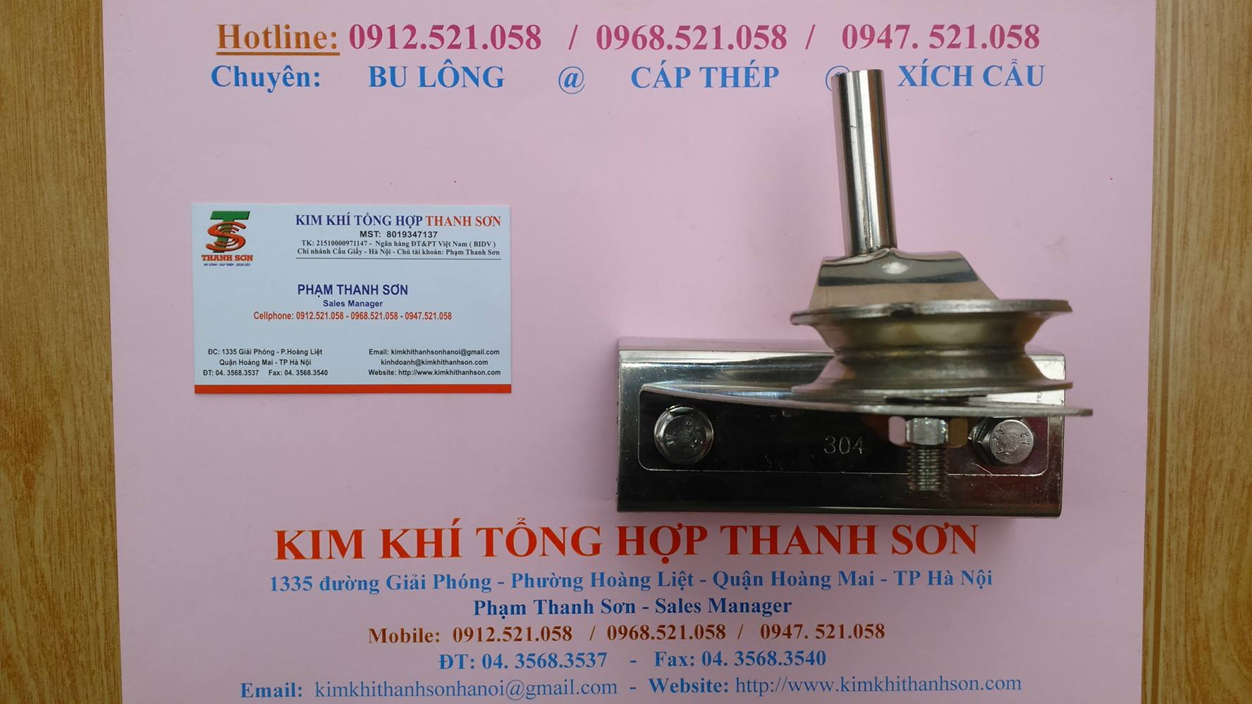 Puly vuông Inox kéo cáp cột cờ 0968.521.058 Thanh Sơn kinh doanh bộ tay ...