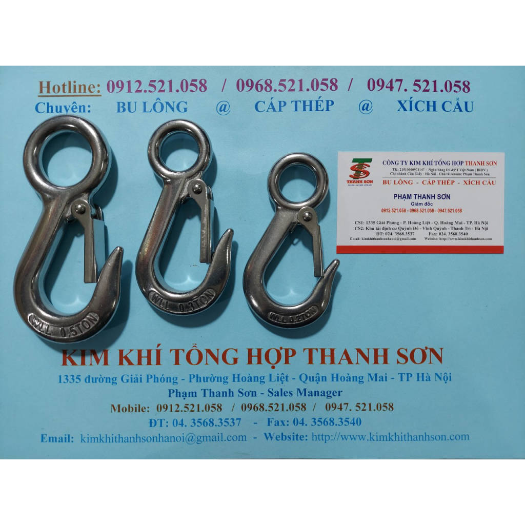 Móc cẩu Inox 304 , ròng rọc puly Inox 304 các cỡ 0913.521.058 C.Ty cáp ...