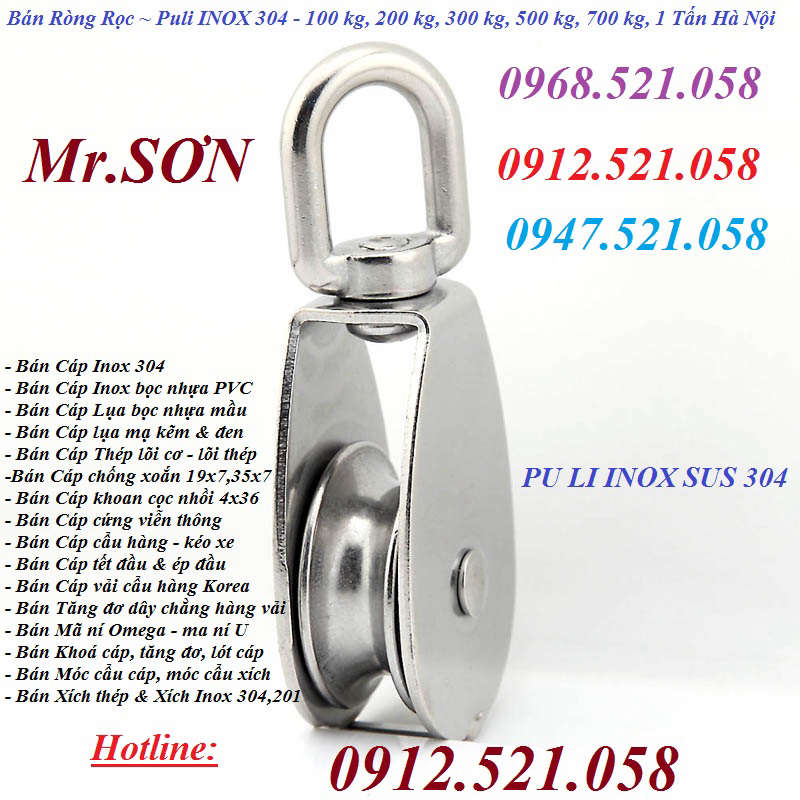Sản xuất puly đơn,đôi Inox 304 các cỡ Hà Nội 0912.521.058 Kim khí THANH ...