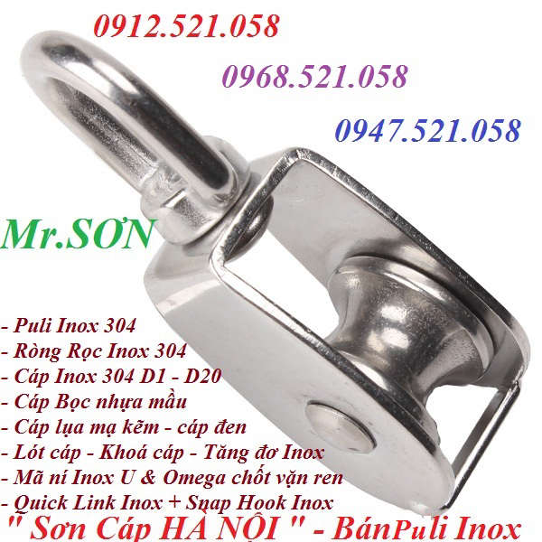 Cung cấp puly inox 304 các cỡ, cáp Inox 304 bọc nhựa 0968.521.058 Cáp ...